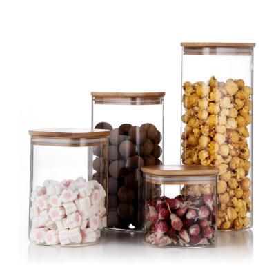 China 300ml Cylinder Glass Storage Containers With Lids Airtight for sale