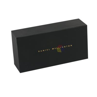 China Luxury Matte Black Rigid Paper Cardboard Packaging Lid And Base Gift Boxes Custom Foil Logo for sale