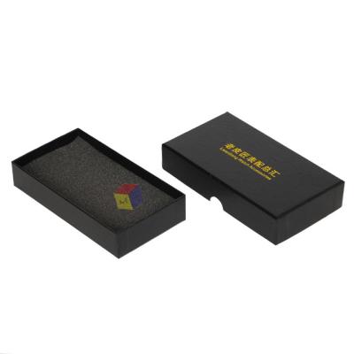 China Keychain Gift Box with Lid Custom Logo Black Paper Cardboard Packaging Free Design for sale