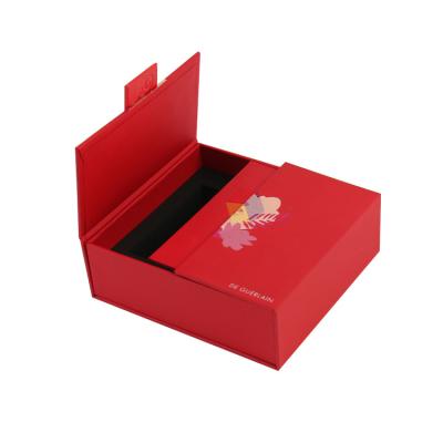 China Custom Logo Double Door Design Magnetic Closure Paper Gift Lip Gloss Packaging Box with Foam Insert Rigid Boxes for sale
