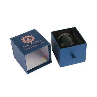 China Custom Logo Rigid Cardboard Sliding Drawer Jars Scented Paper Candle Gift Box with Insert for sale
