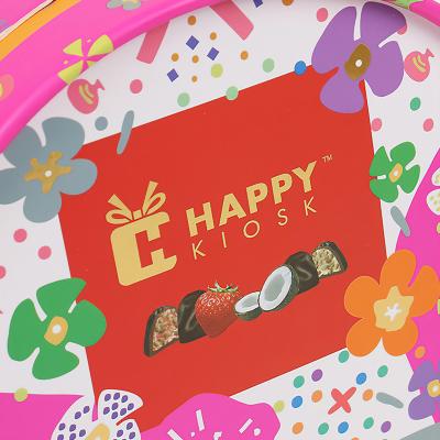 Cina Scatola regalo in carta resistente al grasso Scatole di cioccolato rotonde con coperchio in vendita