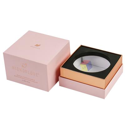 China Rigid Cardboard Gift Packaging Box Candle Jar Packaging Boxes With Lid And Foam Insert for sale
