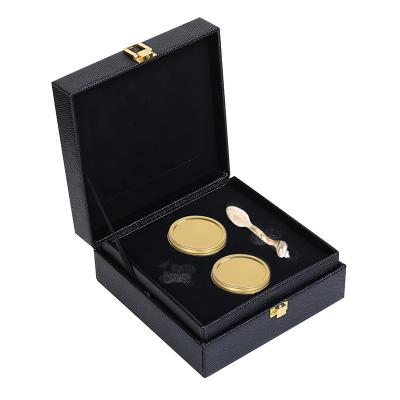 Cina Confezione in cartone di pelle MDF di lusso con scatola regalo caviale con inserto di schiuma in vendita