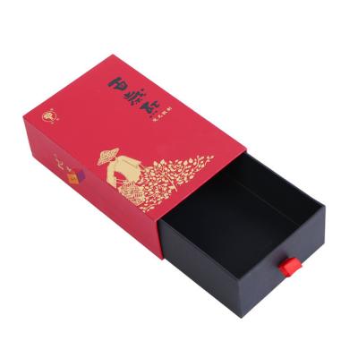 China Luxury Rigid Cardboard Pull Out Sliding Paper Gift Drawer Box Packaging Custom Logo for sale