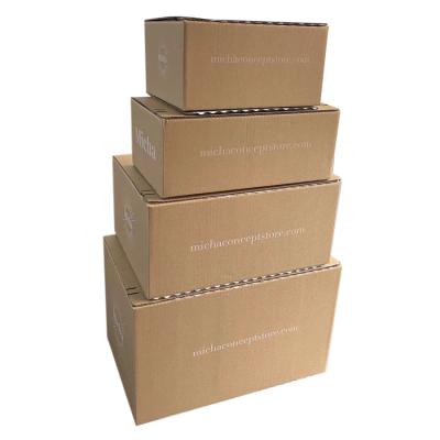 China Custom Logo Printing Recyclable Brown Cardboard E Flute C Flute BC Flute Corrugated Carton Box Packaging Delivery Shipping for sale
