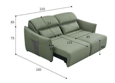 China BN Push-Pull Sofa Bed Solid Wood Frame Multifunctional Sofa Bed Electric Switch Panel Telescopic Function Sofa Bed for sale