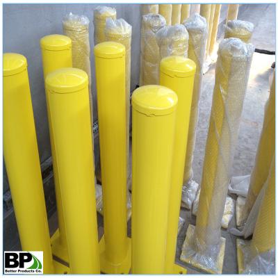 China Yellow parking lot barrier post for sale