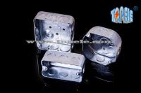 China TOPELE 4 Inch Galvanized Steel Electrical Conduit Box with 1.5-2.125 Inch Depth and Multiple Knockout Options for sale