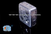 China TOPELE 4 Inch Galvanized Steel Electrical Conduit Box with 1.5-2.125 Inch Depth and Multiple Knockout Options for sale