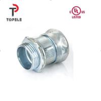 China Galvanized Steel EMT Conduit Connector Compression Type 1/2 to 4 Inch UL Listed for sale
