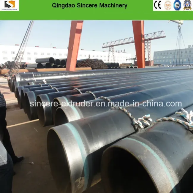 Three Layers Fbe 3PE Steel Pipe Oil Transport Pipe Plastic Coating Line
