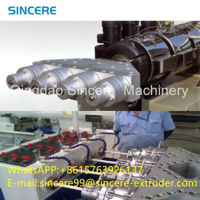 Quality Two Cavity PVC HDPE Pipe Extrusion Line Extruding Machinery ODM for sale