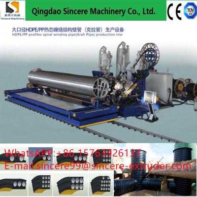 Quality DN200 HDPE PP Krah Spiral Pipe Extrusion Line Low Pressure Custom for sale