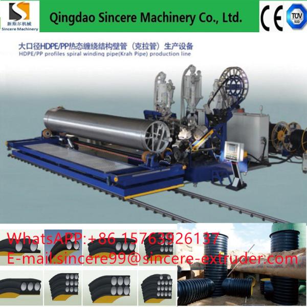 Quality DN200 HDPE PP Krah Spiral Pipe Extrusion Line Low Pressure Custom for sale