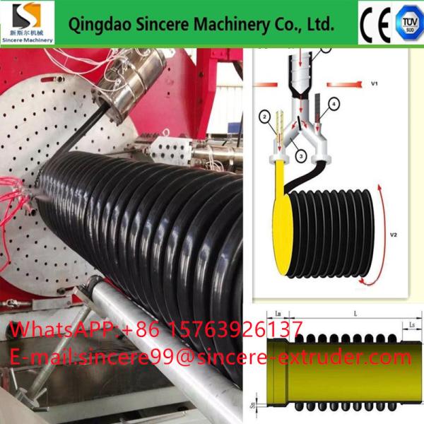 Quality HDPE Krah Spiral Pipe Extrusion Line 200mm-4000mm Tube Machine for sale