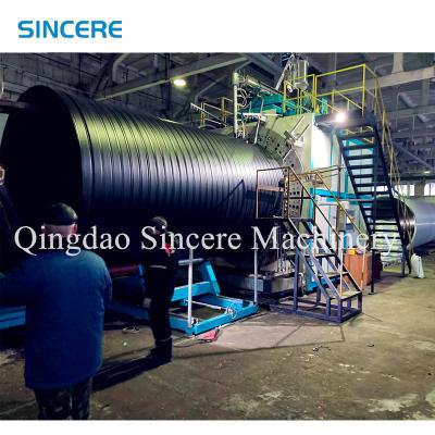China HDPE Hollowness Wall Spiral Pipe Extrusion Line with Inner/Outer Protective Coating Layer for sale