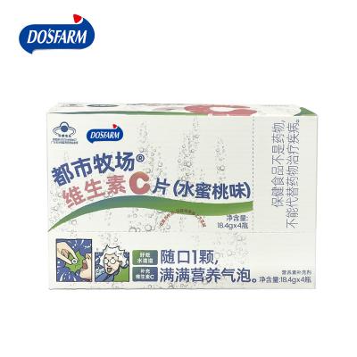 China DOSFARM OEM Sugar Free Candy Healthy Food van de Aroma's het Dieetsupplement van Bruisend Tabletten van de Vitamine Cperzik Te koop