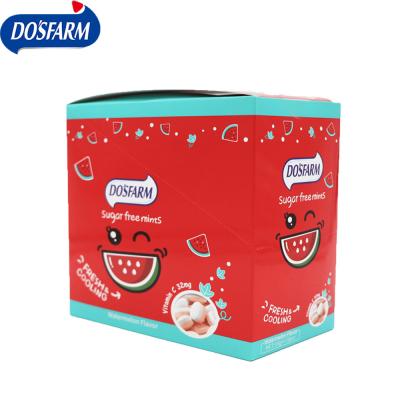 China Double Color Shape Sugar Free candy Vitmain C Fresh Cooling Watermelon Flavor Bag Packing After Dinner Mints for sale