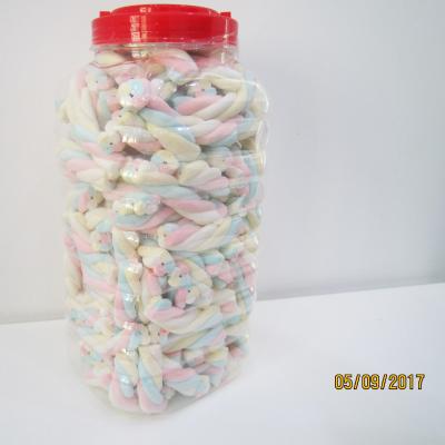 China Rope Shape Twisted Marshmallow Candy , Gourmet Marshmallow/ Healthy sweet for sale
