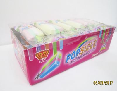 China 14g Popsicle Fruity Soft Candy Marshmallow With Mini Rainbow Stick for sale