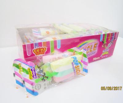 China 14g Popsicle Fruity Soft Candy Marshmallow With Mini Rainbow Stick for sale