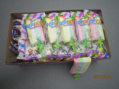 China 14g Popsicle Fruity Soft Candy Marshmallow With Mini Rainbow Stick for sale