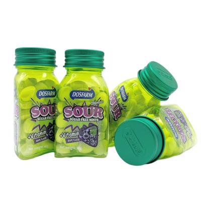 China Low Carbohydrate Content Sugar Free Sour Mint Candy Small Size Room Temperature Storage for sale