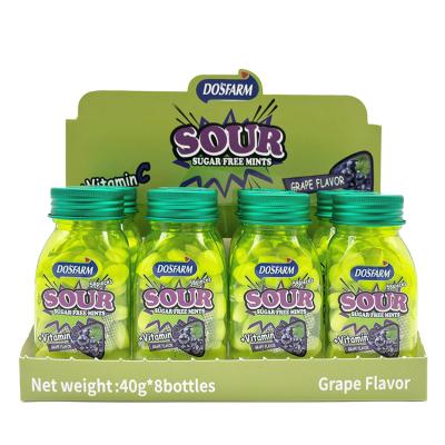 China Low Carbohydrate Content Sugar Free Sour Mint Candy Small Size Room Temperature Storage for sale