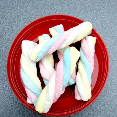 China Rope Shape Twisted Marshmallow Candy , Gourmet Marshmallow/ Healthy sweet for sale