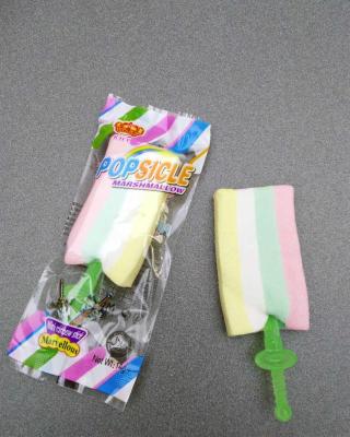 China 14g Popsicle Fruity Soft Candy Marshmallow With Mini Rainbow Stick for sale