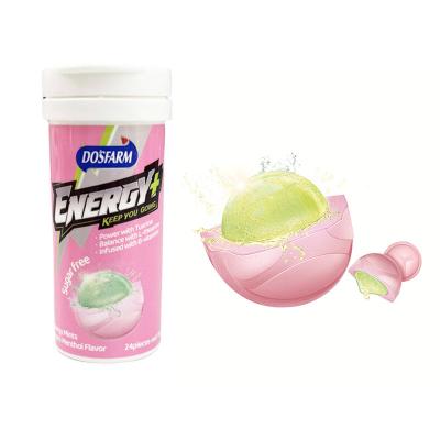 China Peach Menthol Flavor Center Enchido de Minas de Energia com Forma de Doce Fábrica OEM à venda