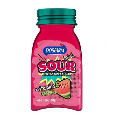 China Watermelon Sour Mints Round Shape Healthy Hard Candy Kosher Certifications for sale