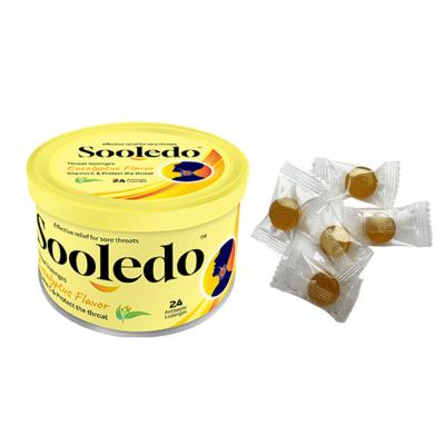 China Iron Tin Box Throat Lozenges Eucalyptus Flavor With Candy Shape for sale