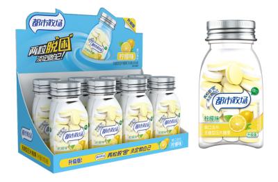 China Cooling Lemon In 38g Bottle Pack Sugar Free Mint Candy With Vitamin C for sale