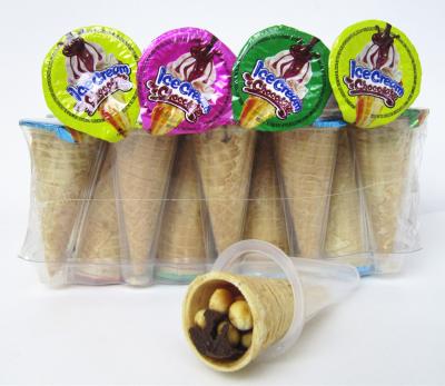 China OEM Ice Cream Cup With Chocolate Jam & Crispy Biscuits Sweet Snack for sale