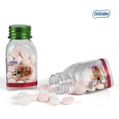 Full vitamin C fruit flavors OEM sugar free tablet candy with triangle bottle