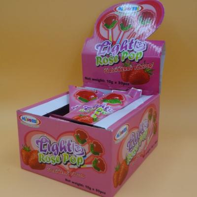 Cina Tutta la caloria zero senza zucchero naturale di Rose Hard Strawberry Candy Lollipops in vendita