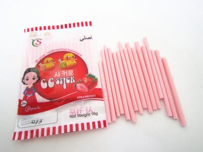 China Strawberry Flavor Sour CC Stick Candy Powdered Fruity Flavor Sweets for sale