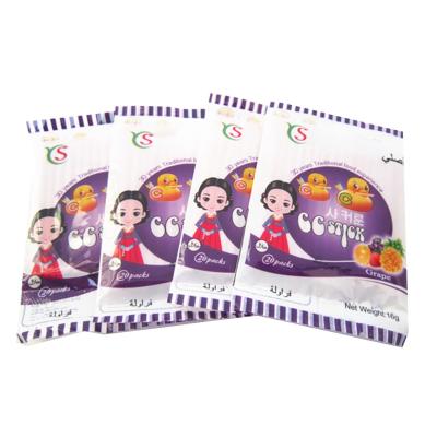 China 14.4g Sachet Pack CC Stick Candy Sour Powder Grape Flavored for sale