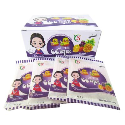 China 14.4g Sachet Pack CC Stick Candy Sour Powder Grape Flavored for sale