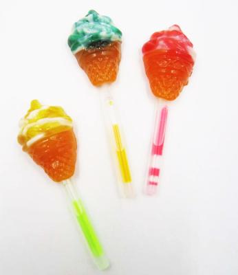 China 10g Ice Cream Shaped Lollipop Mixed Fruit Flavor Low Cal Sweets for sale
