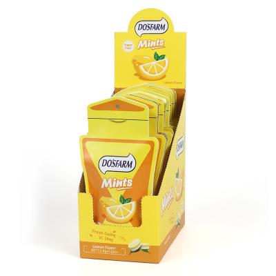 China El cubo oval de la vitamina C formó el paquete de Sacket de la tableta del sabor del limón del caramelo con la caja en venta