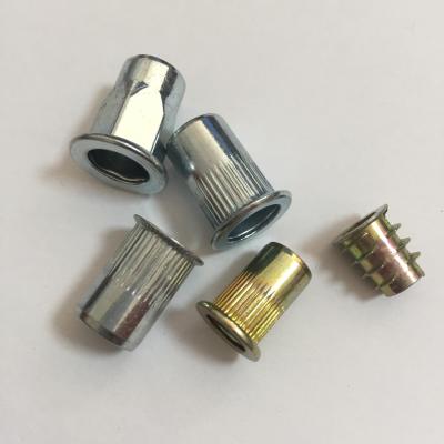 Cina Acciaio al carbonio zinco giallo M6 Testa rotonda piatta Mezzo mazzo di rivettatura esessuale per interni ed esterni in vendita