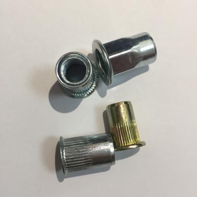 Cina Acciaio al carbonio zinco giallo M6 Testa rotonda piatta Mezzo mazzo di rivettatura esessuale per interni ed esterni in vendita