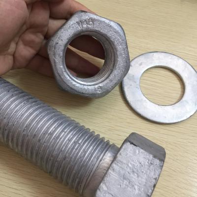 Cina DIN Standard Hebei Fastener HDG Hot Dip Galvanized Hex Bolt e Noce con zinco giallo in vendita