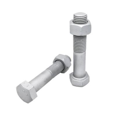 Cina DIN Standard Hebei Fastener HDG Hot Dip Galvanized Hex Bolt e Noce con zinco giallo in vendita