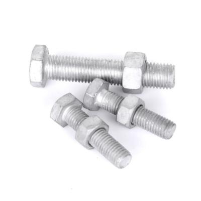 Cina DIN Standard Hebei Fastener HDG Hot Dip Galvanized Hex Bolt e Noce con zinco giallo in vendita