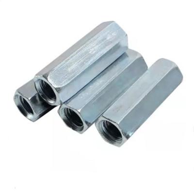China DIN Standard Plain Zinc Galvanized Hexagon Long Nut M5-120 for Connector Nut Connection for sale