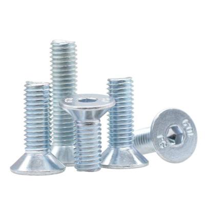 Cina Fabbricazione a mano diretta bianco blu zincato DIN7991 CSK Flat Head Hex Socket Bolt Screw in vendita